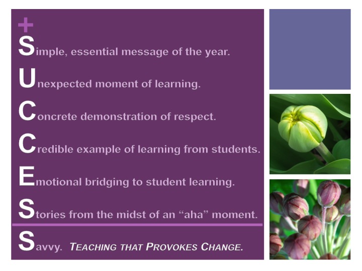 Inviting SUCCESS as Prompt for Reflection – Or, Ideas for Sticky ...